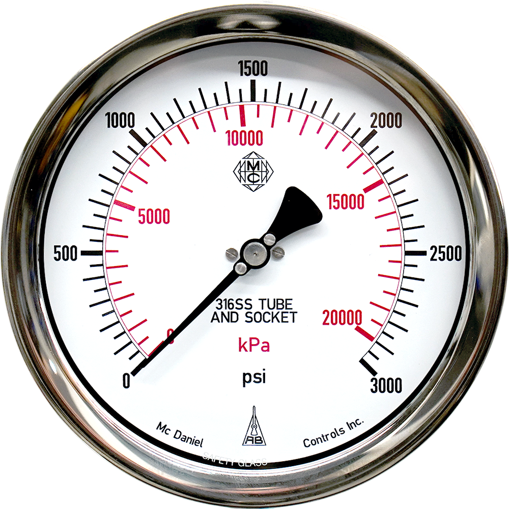 McDaniel 6" 1/4" NPT Lower Back U-Clamp Mount All Stainless Steel Gauges — My Store